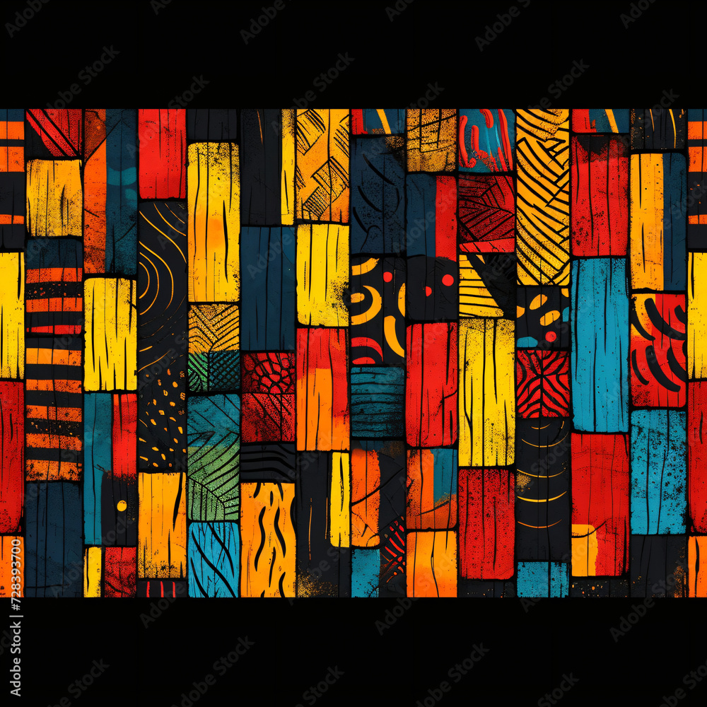 Fotka „Wallpaper inspired by the colorful and geometric patterns of ...