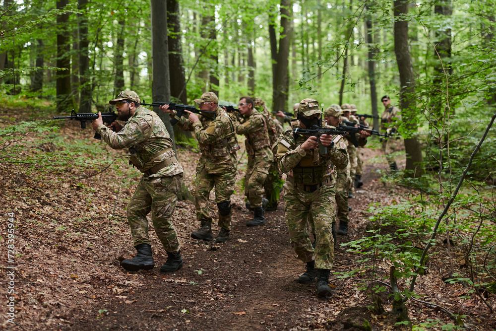 A specialized military antiterrorist unit conducts a covert operation ...