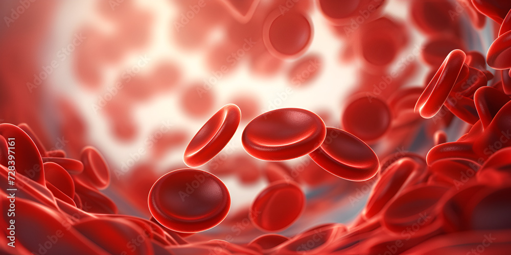 RBC Blood Cell. Red Blood Cells in Vein Medical Science. Stock ...