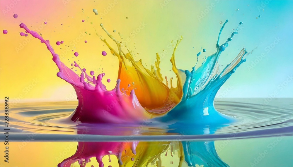Schizzo colorato multicolore in acqua. Schizzo multicolore in acqua ...