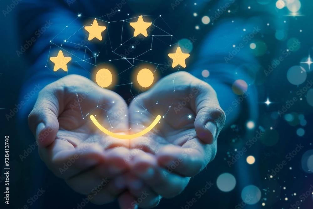 Smiling Emoji concise Smiley, Vector Design sentiment. Star rating love ...