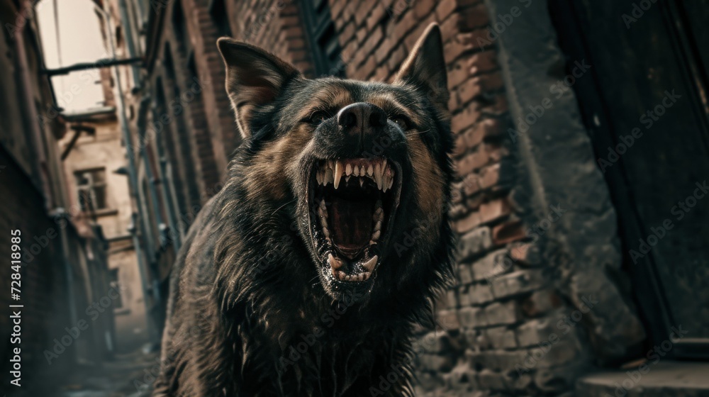 Dog aggression. Top Most Aggressive Dog Breeds. Aggressive dog snarling ...