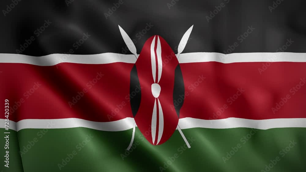 Kenya waving flag, Flag of Kenya Animation, Kenyan Flag Closeup, 4k ...