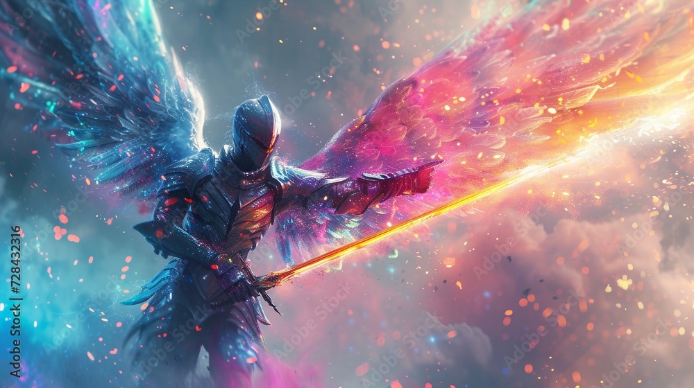 Celestial Guardians: Armor, Angel Wings, and Powerful Swords of ...