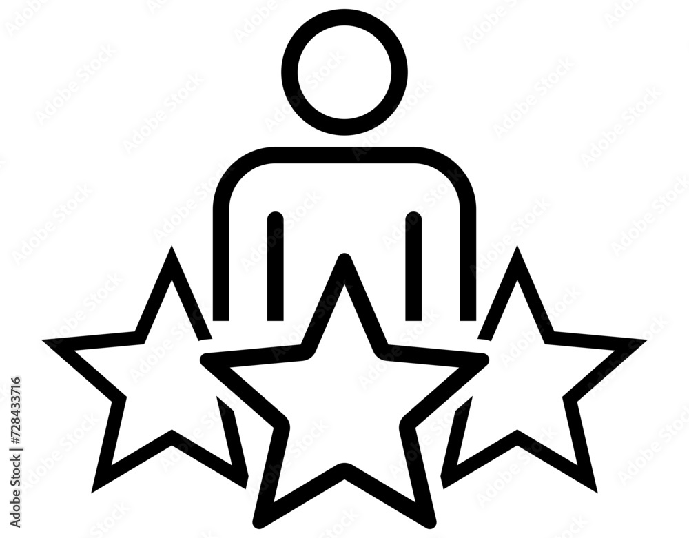 Stars and human symbol. Business life, employee of the month, best ...
