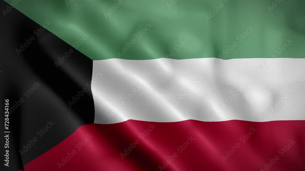 Kuwait waving flag, Flag of Kuwait Animation, Kuwaiti Flag Closeup, 4k ...