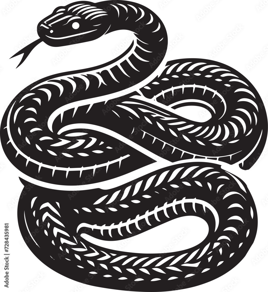 Black Mamba Snake Silhouette, Isolated Vector Illustration Stock Vector | Adobe Stock