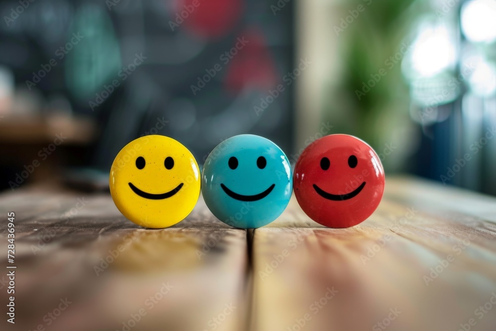 Experience excellent customer services happy smile, smiley face icon ...