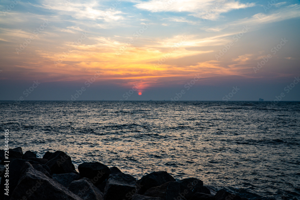 Fort kochi the Sunset of Arabian sea. the Kerala's most beautiful ...