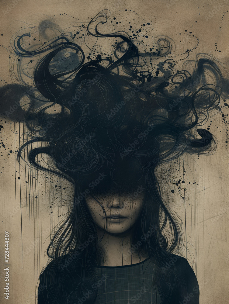 Depression depicted as a mass of black tentacles erupting from the ...