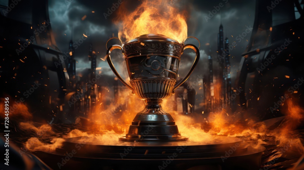 championship cup concept, featuring a dynamic composition of the trophy ...