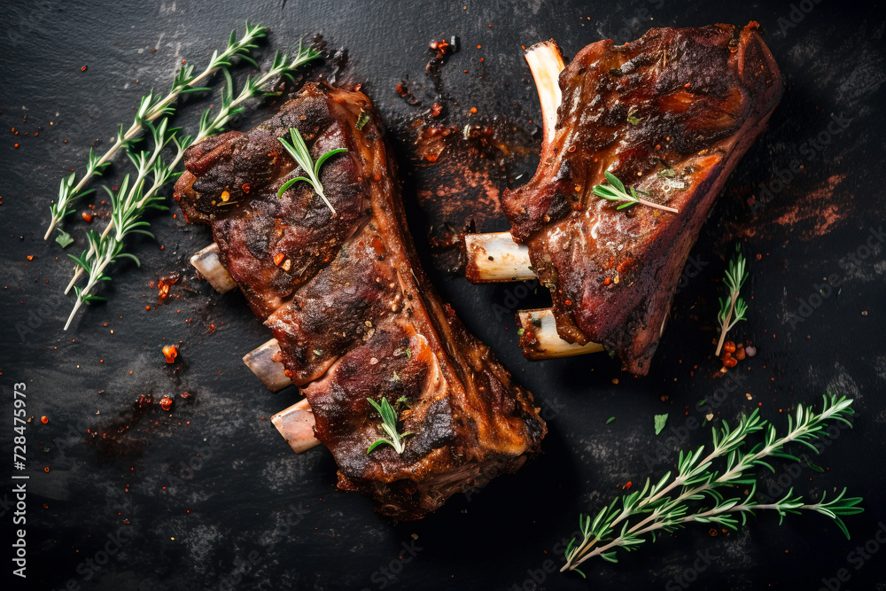 Succulent Roasted Rack of Ribs created with Generative AI technology ...