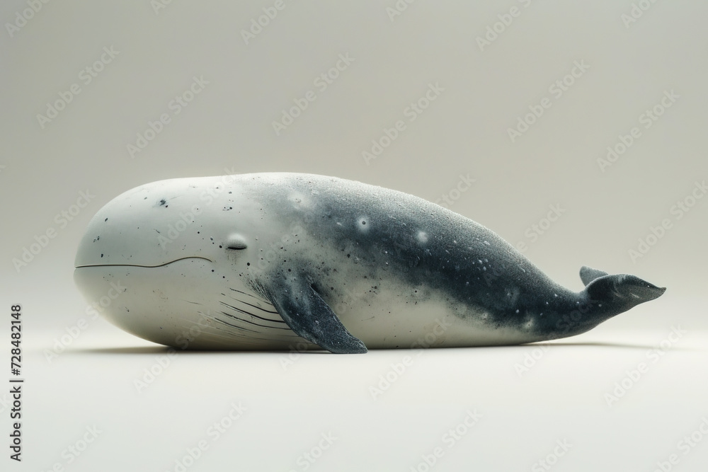 Minimalistic blue whale figure on a plain background. Generative AI ...