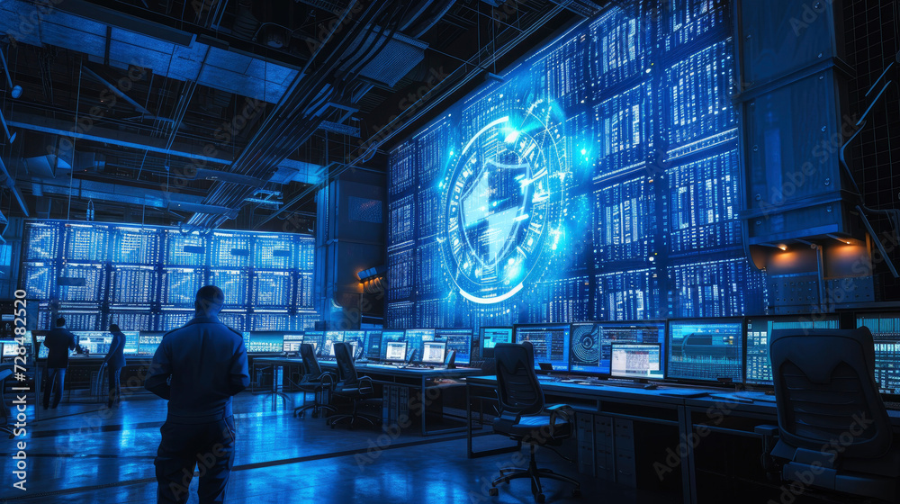 Dive into advanced cybersecurity through a detailed scene featuring ...