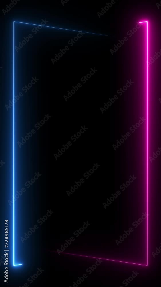 Vidéo Stock Rectangle border Neon light animated borders video ...