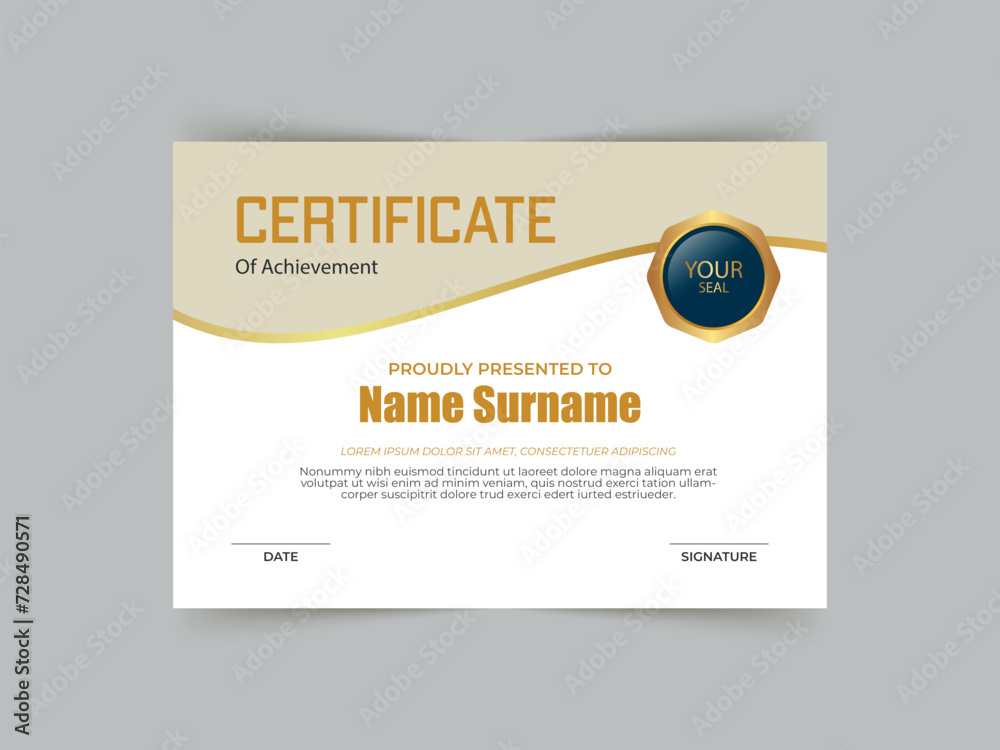 Vector clean and simple Certificate design template Stock Vector ...