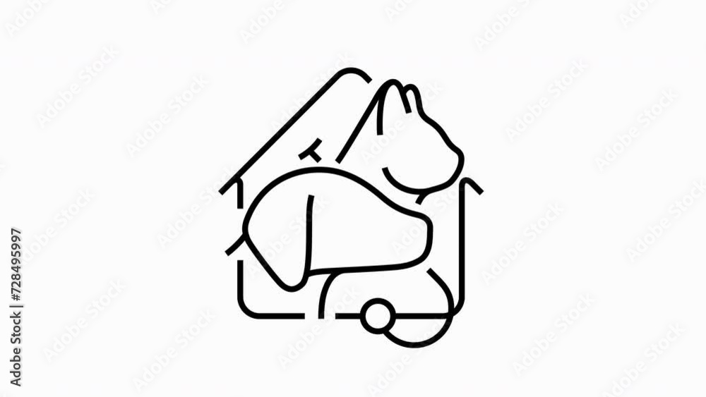 Vidéo Stock Veterinary clinic for pets graphic animation. Alpha channel ...