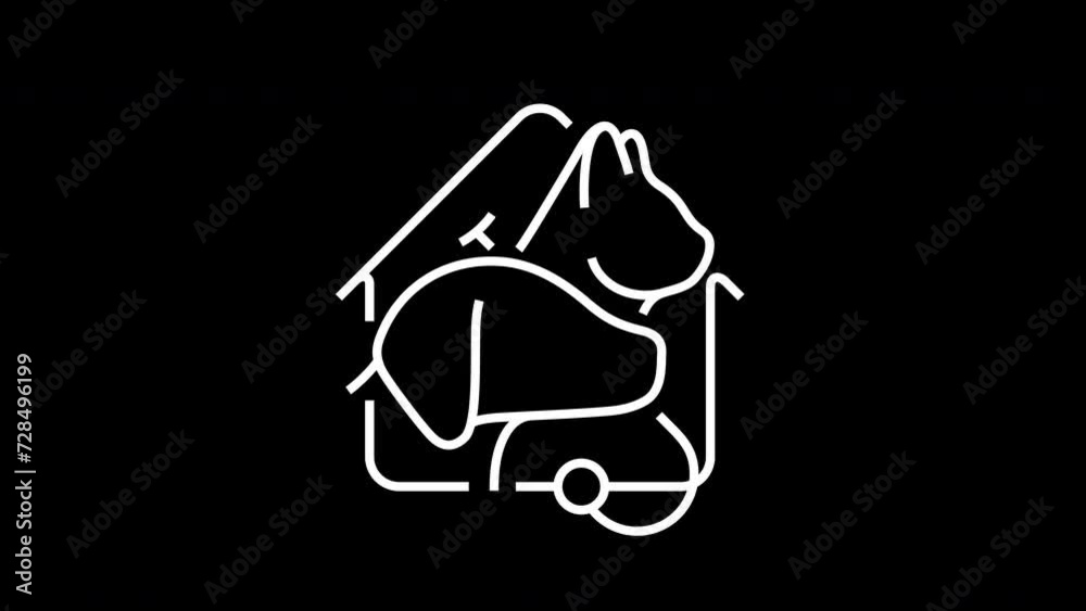 Veterinary clinic for pets graphic animation. Alpha channel. Caring for ...