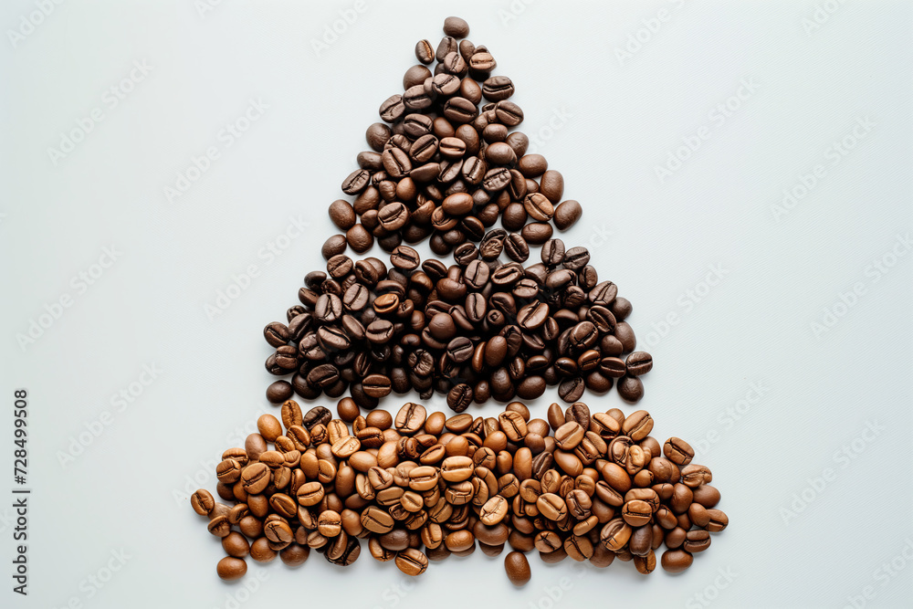 Pyramid of coffee beans divided in parts representing the quality Stock ...