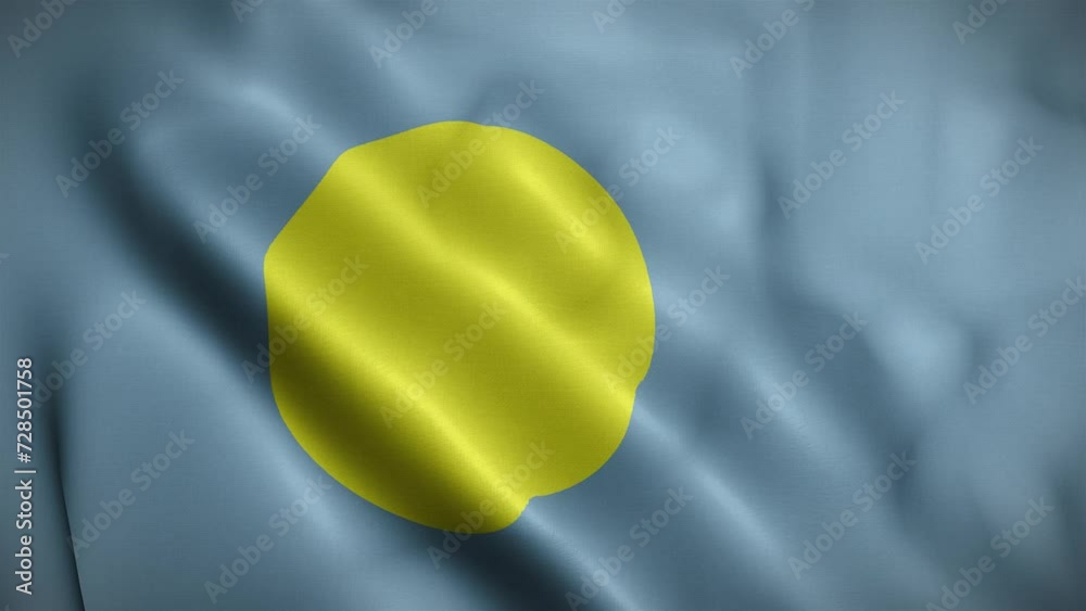 Palau waving flag, Flag of Palau Animation, Palauan Flag Closeup, 4k ...