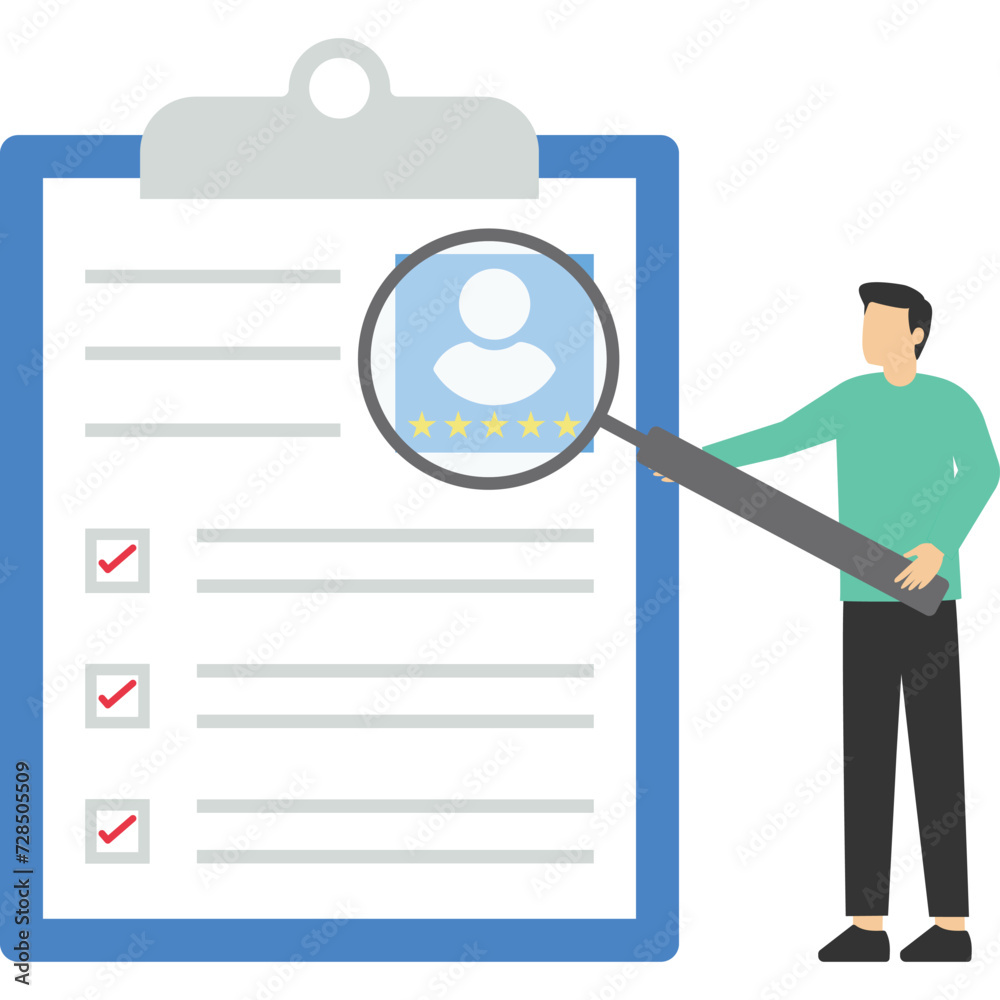 job application form. people choose a resume for a job. medical opinion ...