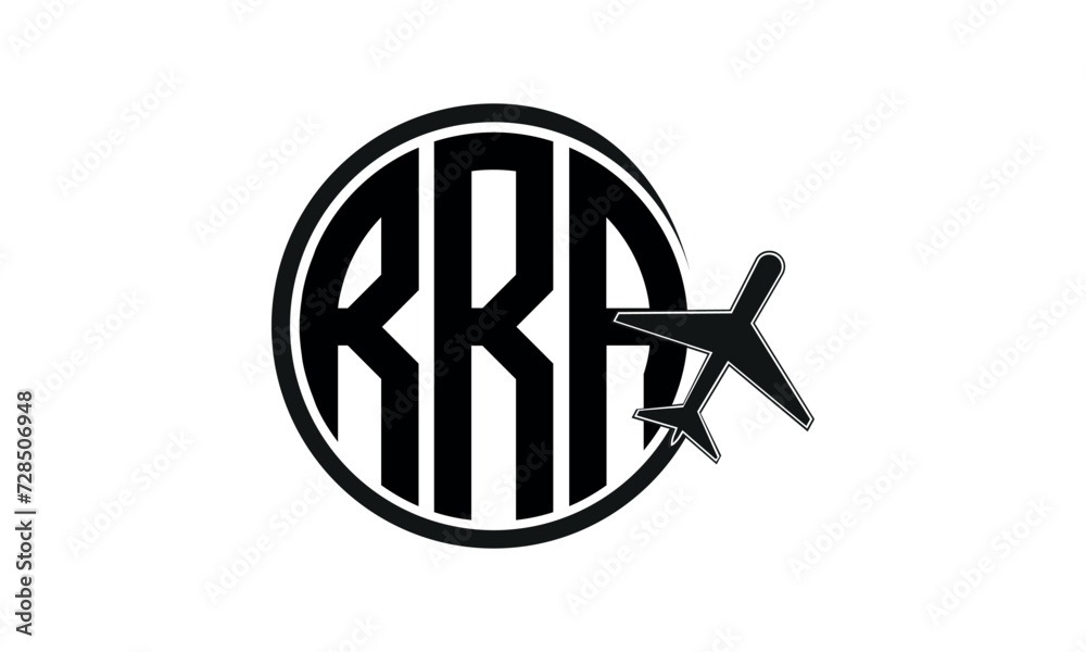 RRA three initial letter circle tour & travel agency logo design vector ...