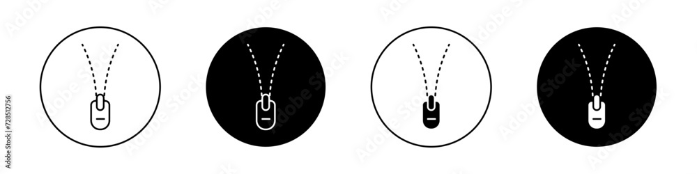 Zipper Tool Icon Set. Unzip Lock Open Minimal Sewing Vector Symbol in a ...