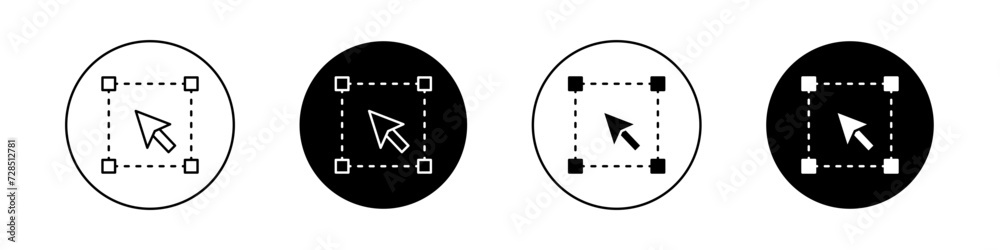 Selection Tool Icon Set. Technology Box Select Photoshop Graphic Vector ...