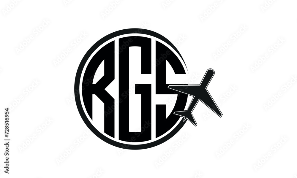 RGS three initial letter circle tour & travel agency logo design vector ...