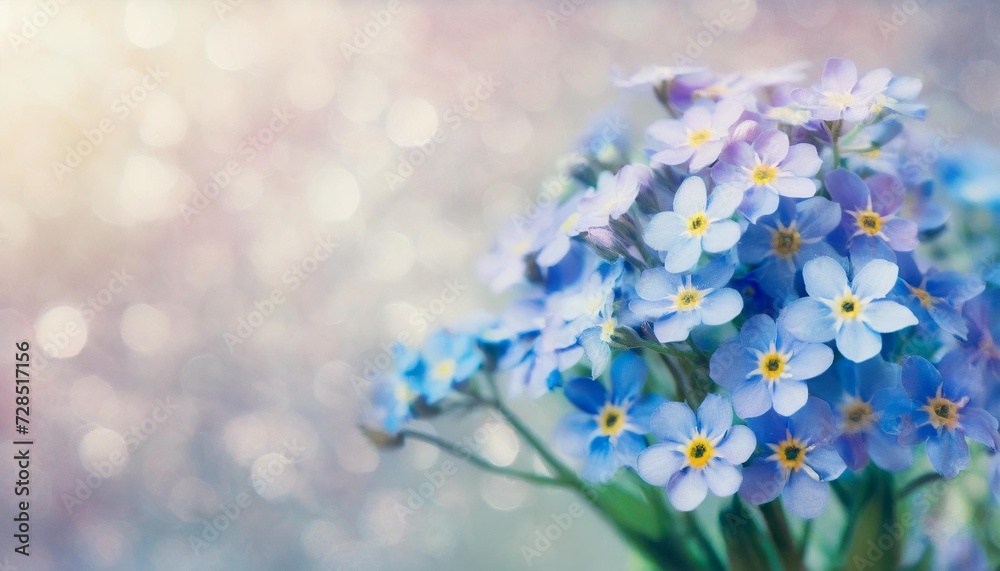 spring blue forget me nots flowers posy pastel background selective ...