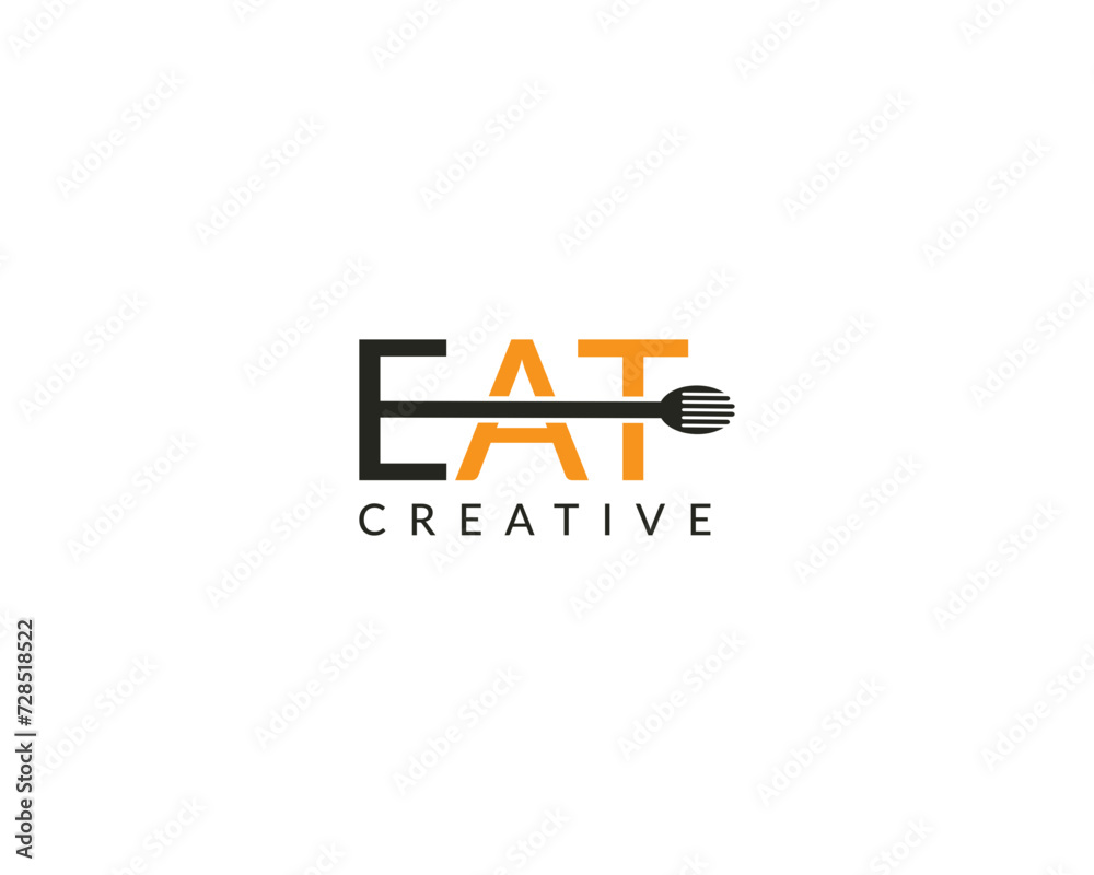 EAT logo. Icon or symbol for design menu restaurant. Vector ...