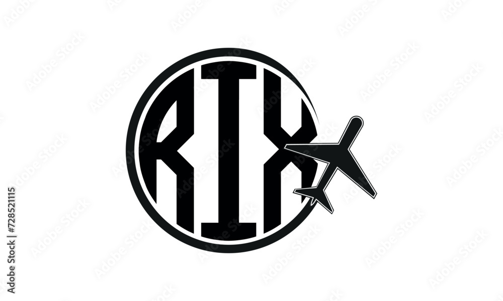 RIX three initial letter circle tour & travel agency logo design vector ...