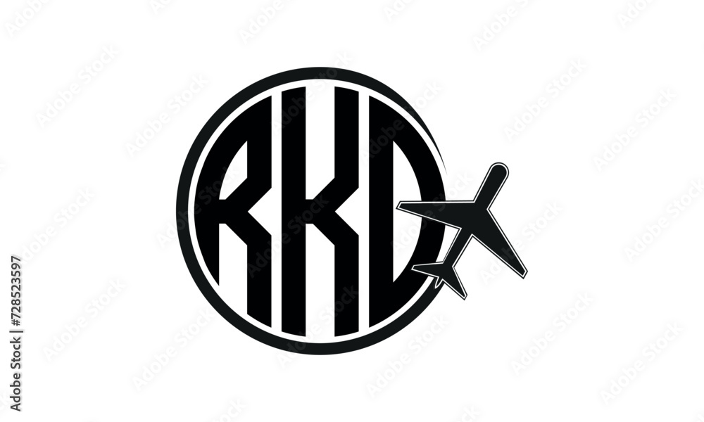 RKO three initial letter circle tour & travel agency logo design vector ...
