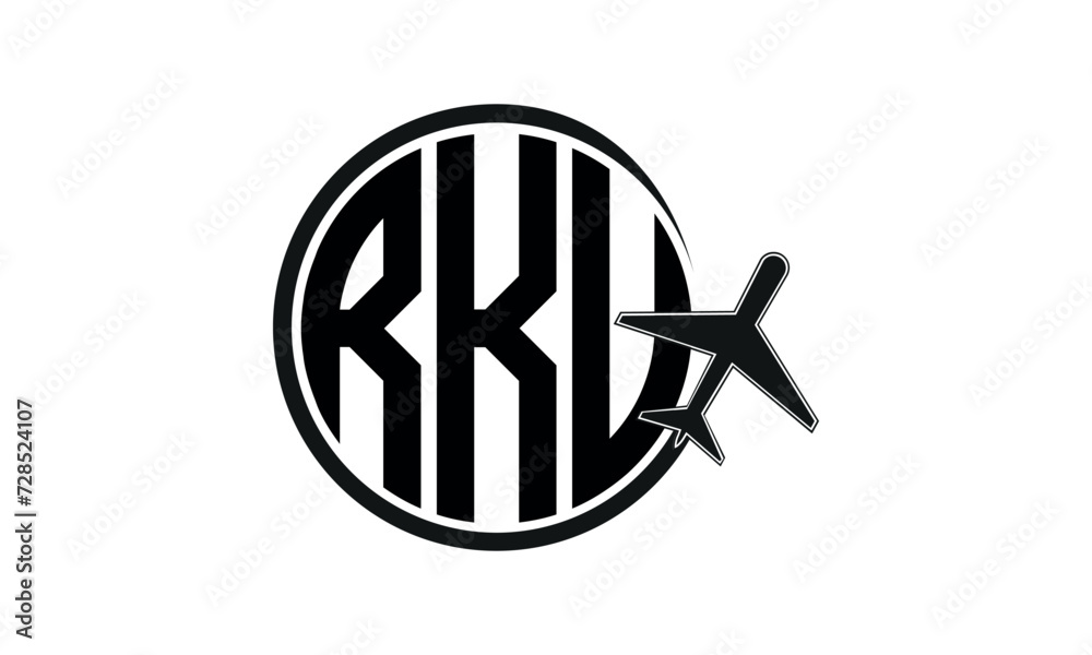 RKU three initial letter circle tour & travel agency logo design vector ...
