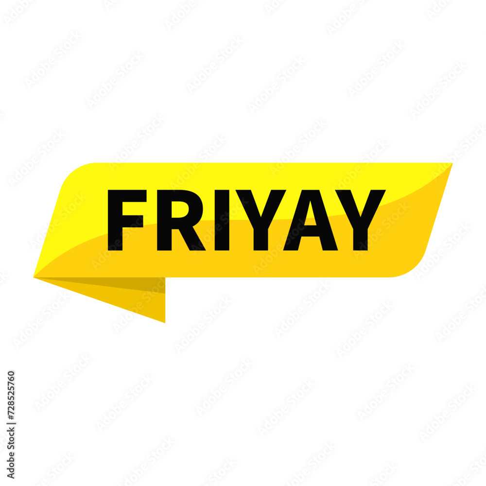 Friyay Text In Yellow Ribbon Rectangle Shape For Sign Weekend ...