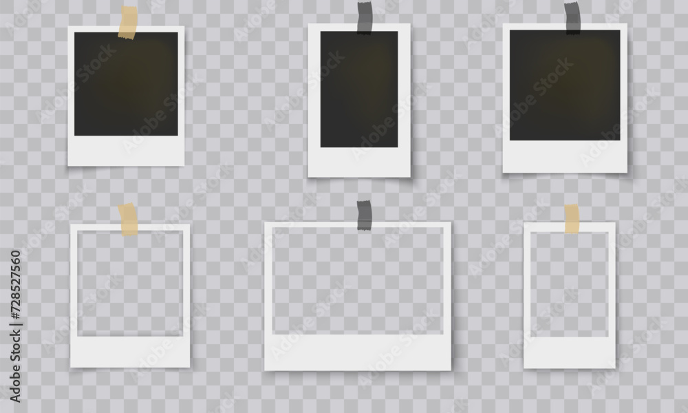 Polaroid, frame, photo, mockup, scrapbook. Vector photo Frames ...