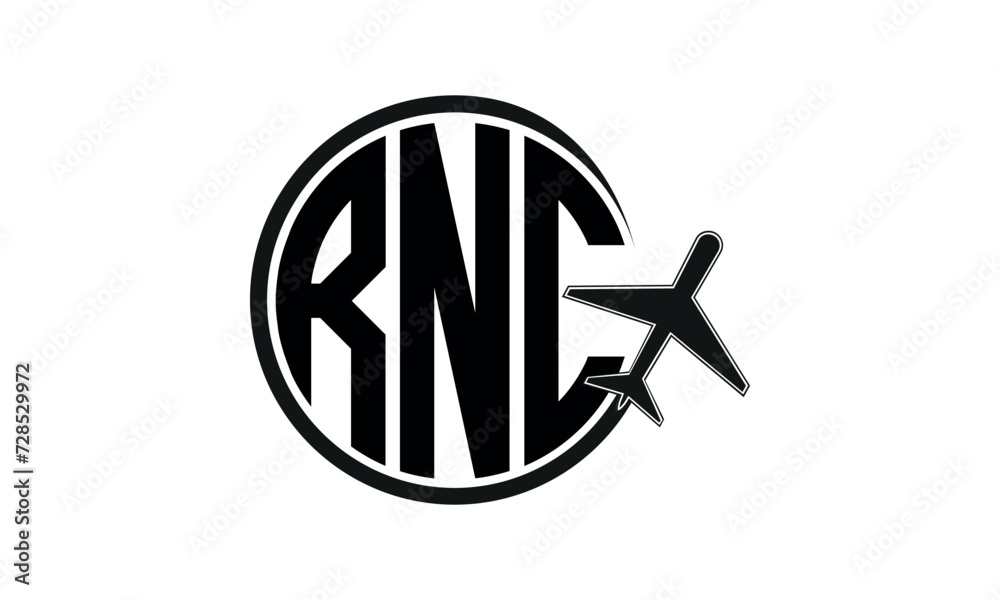 RNC three initial letter circle tour & travel agency logo design vector ...