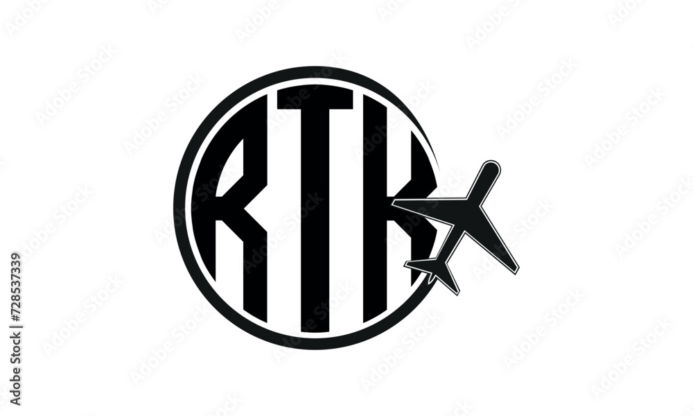 RTK three initial letter circle tour & travel agency logo design vector ...