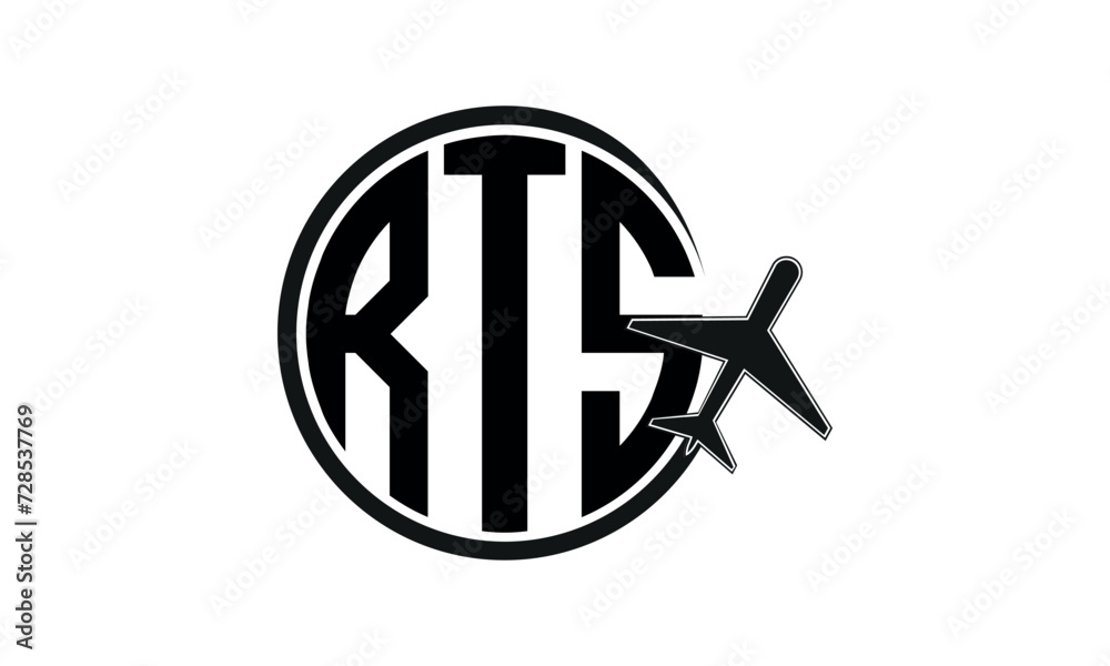 RTS three initial letter circle tour & travel agency logo design vector ...