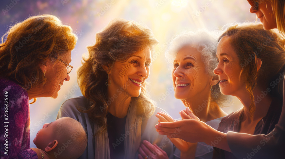 Women from different age groups, highlighting the interconnectedness ...