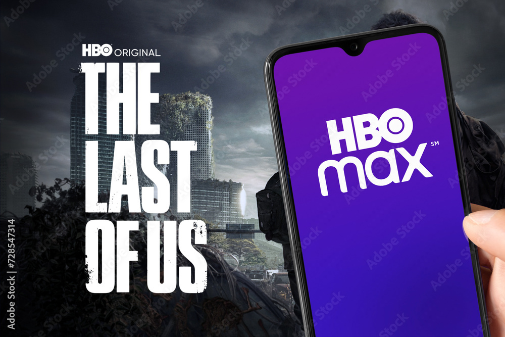 HBO Max App on smartphone with The Last of Us logo on TV. 5 Fev, 2024 ...