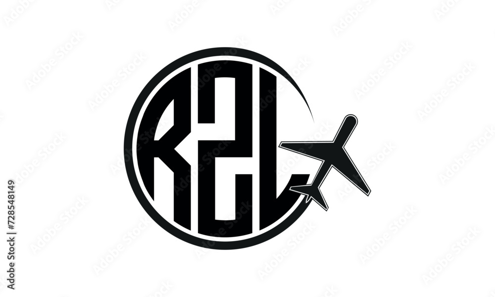 RZL three initial letter circle tour & travel agency logo design vector ...