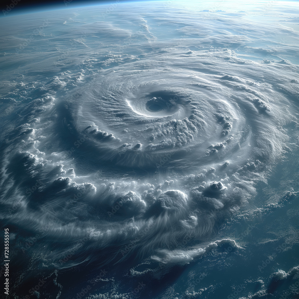 Weather, top view of mega storm from saterile camera Stock Photo ...