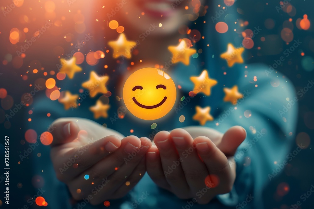 Happy smiley emojis gleeful face, bubbling with joy. Emoticons client ...