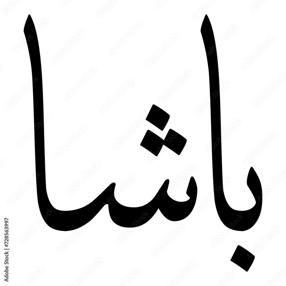 Basha Muslim Girls Name Sulus Font Arabic Calligraphy Stock Vector ...