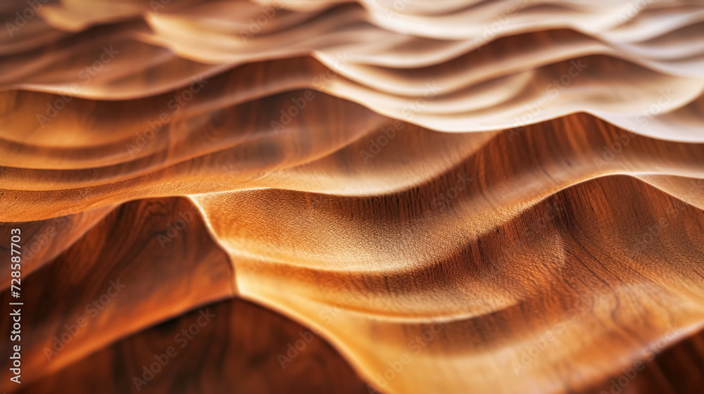 Abstract Sculptural Wooden Wall Cladding with Natural Finish. Wavy Wood ...