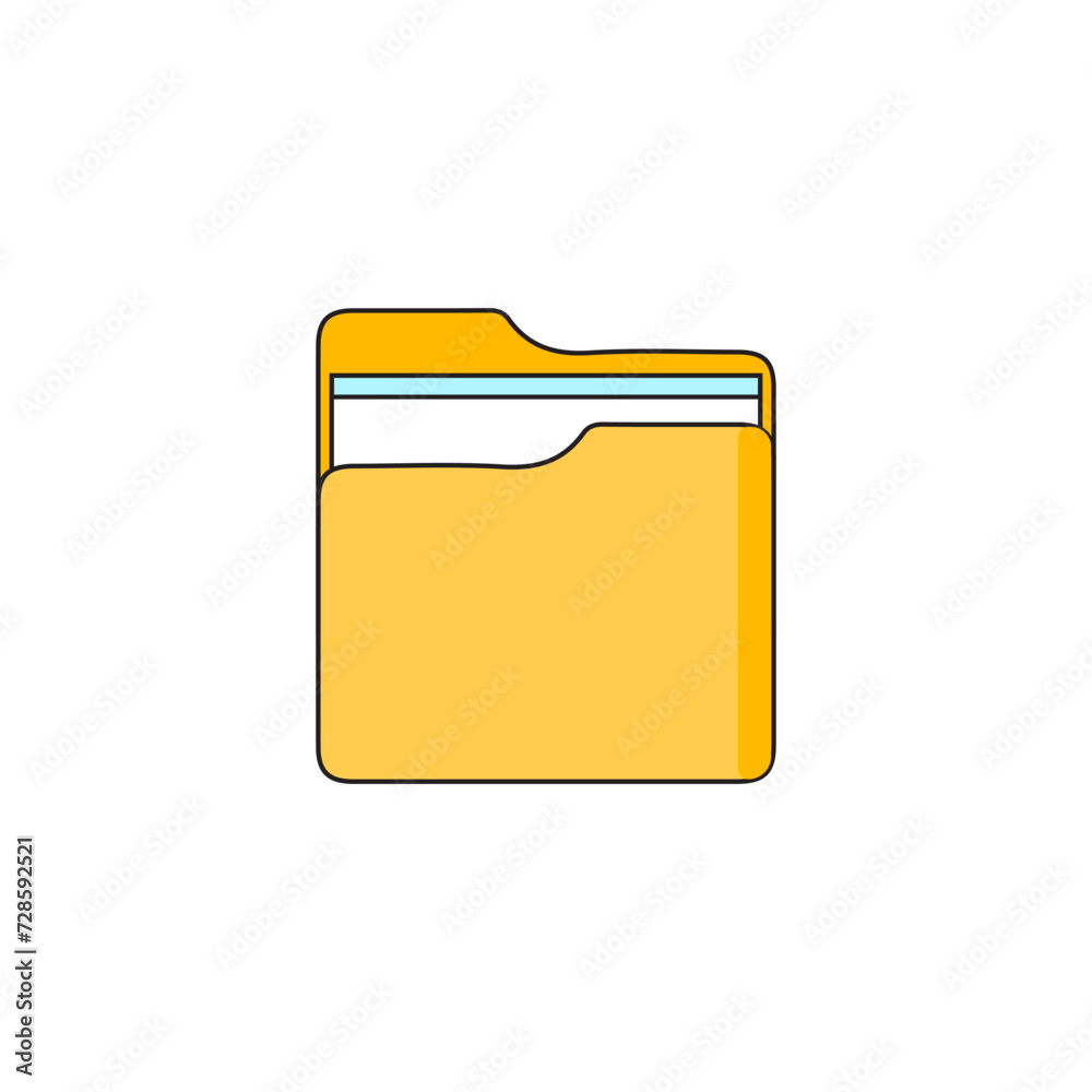 Folders with documents. Folders icons. Vector illustration. Microsoft ...