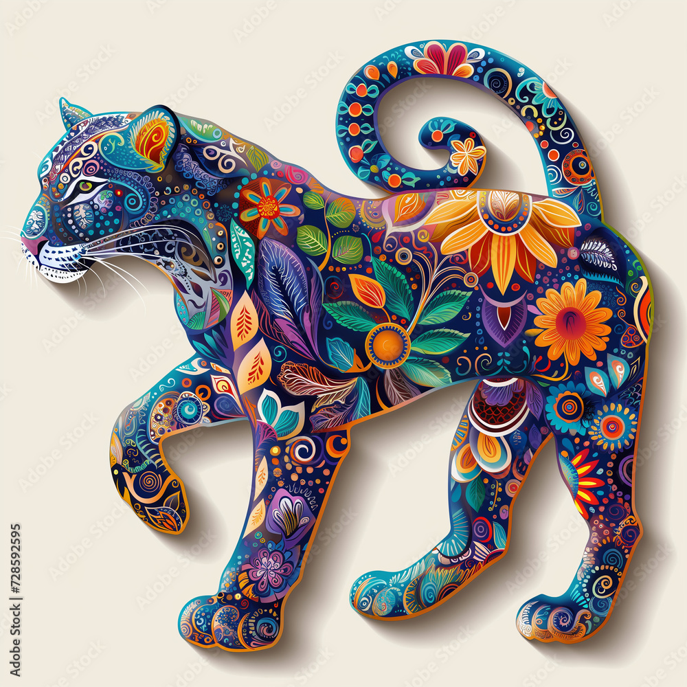 Sticker, leopard in zentangle patterns, isolated image for design, for ...