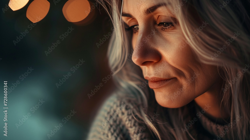 bitter unhappy old woman, grandma, caucasian, gray hair, sad fac Stock ...