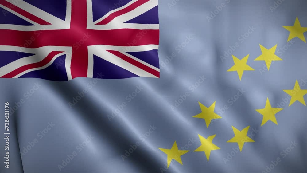 Tuvalu waving flag, Flag of Tuvalu Animation, Tuvaluan Flag Closeup, 4k ...